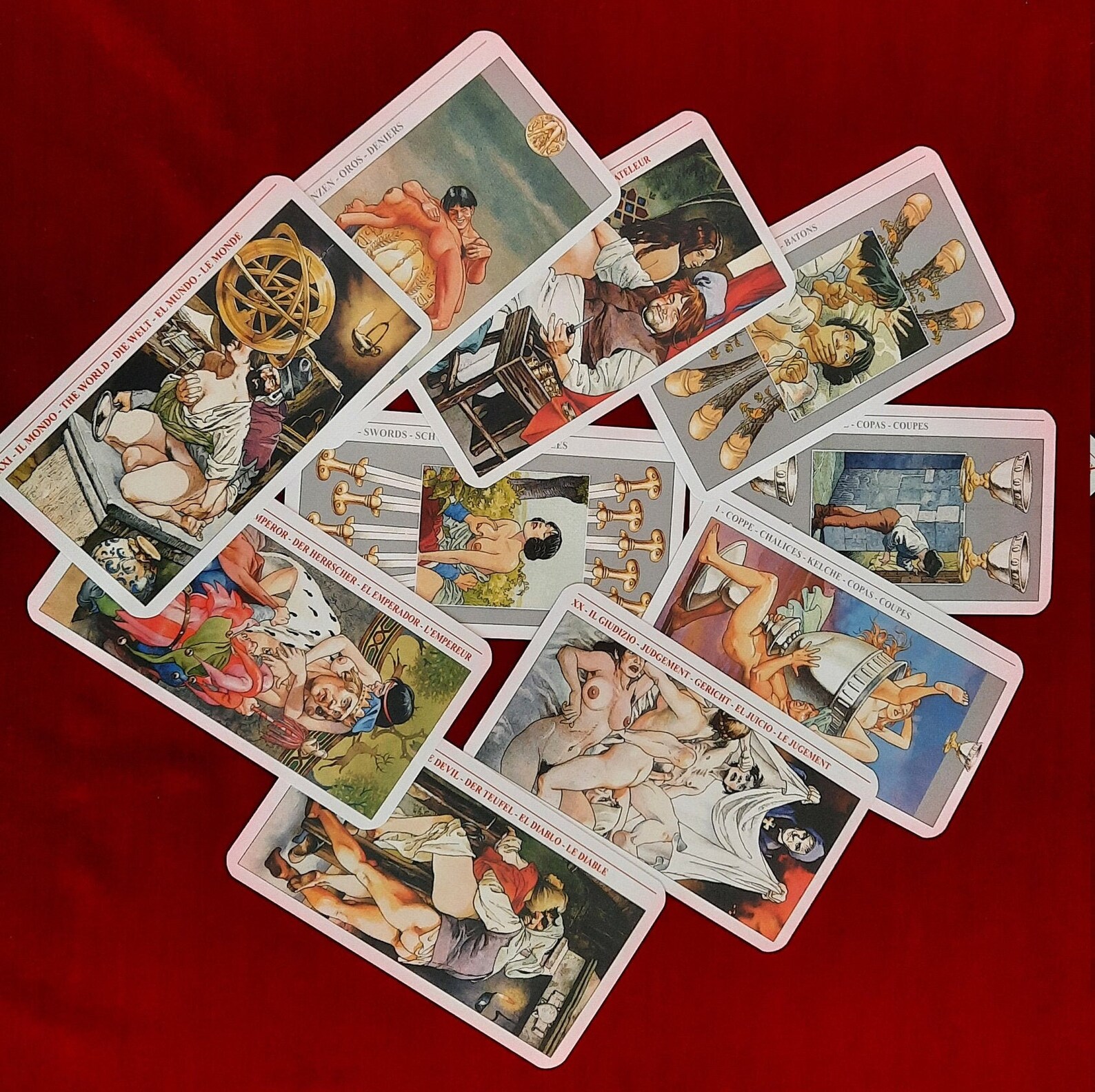Decameron Tarot Tarot 78 Card Set Sexual Tarot Cards Sexy Etsy