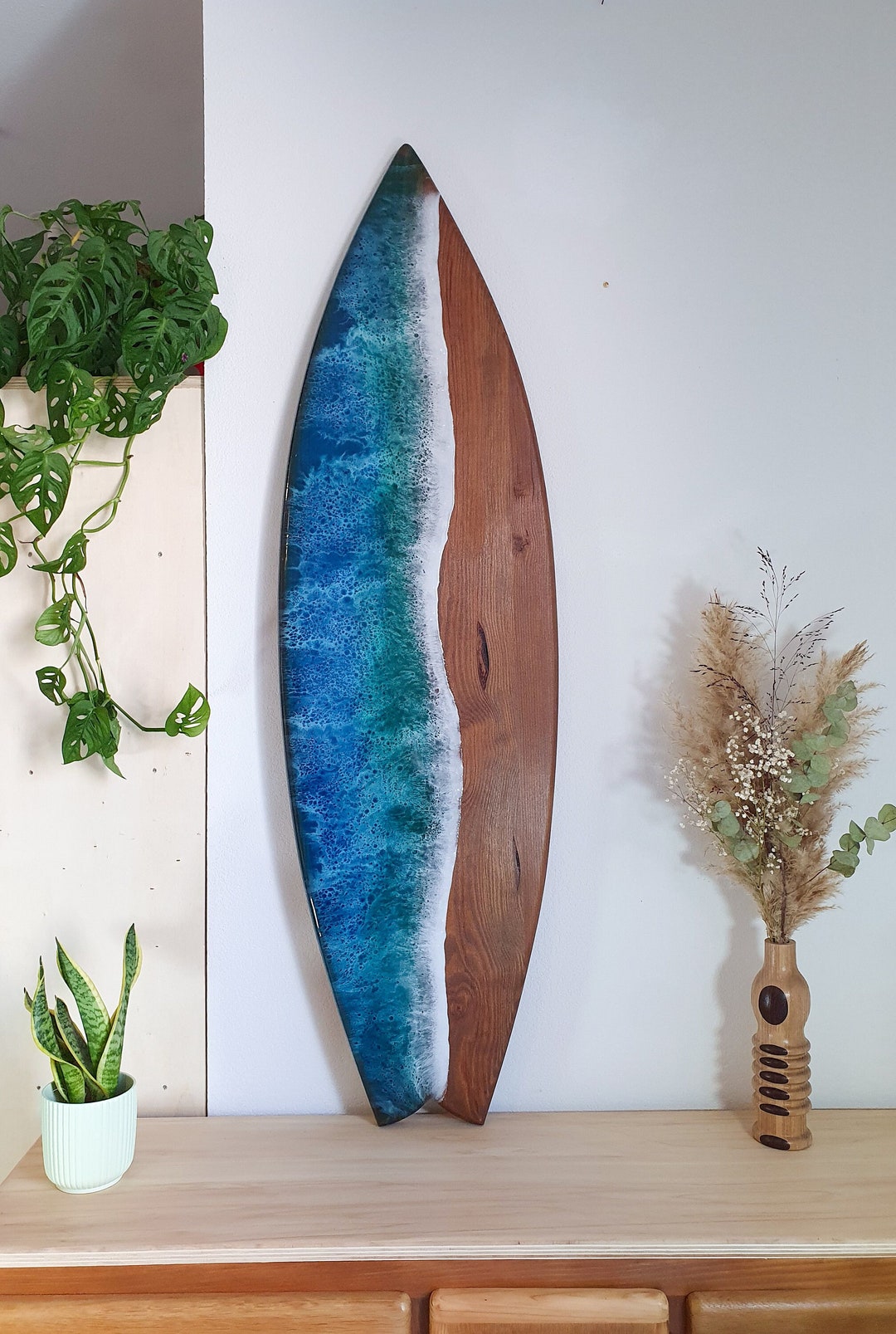 Decorative Ocean Wave Effect Resin Surfboard - Etsy