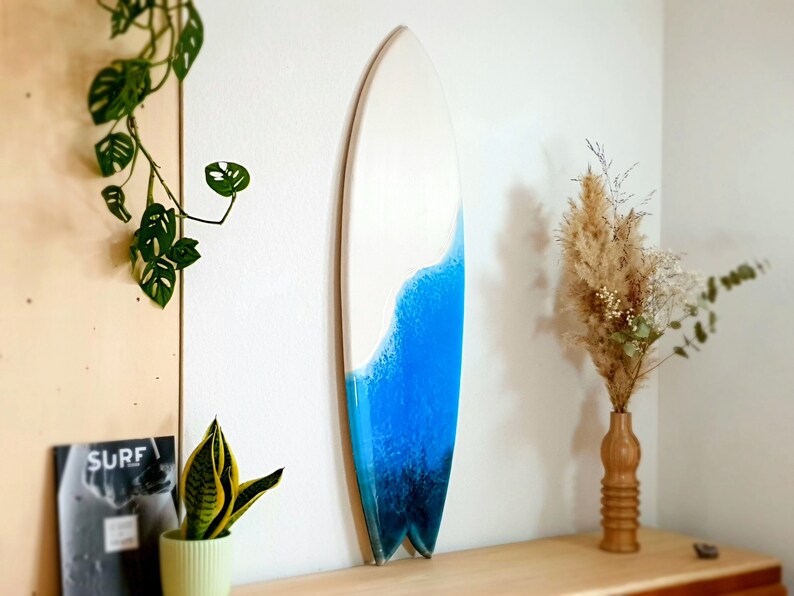 Surfboard Resin Ocean Wave Effect Decorative White Wood - Etsy