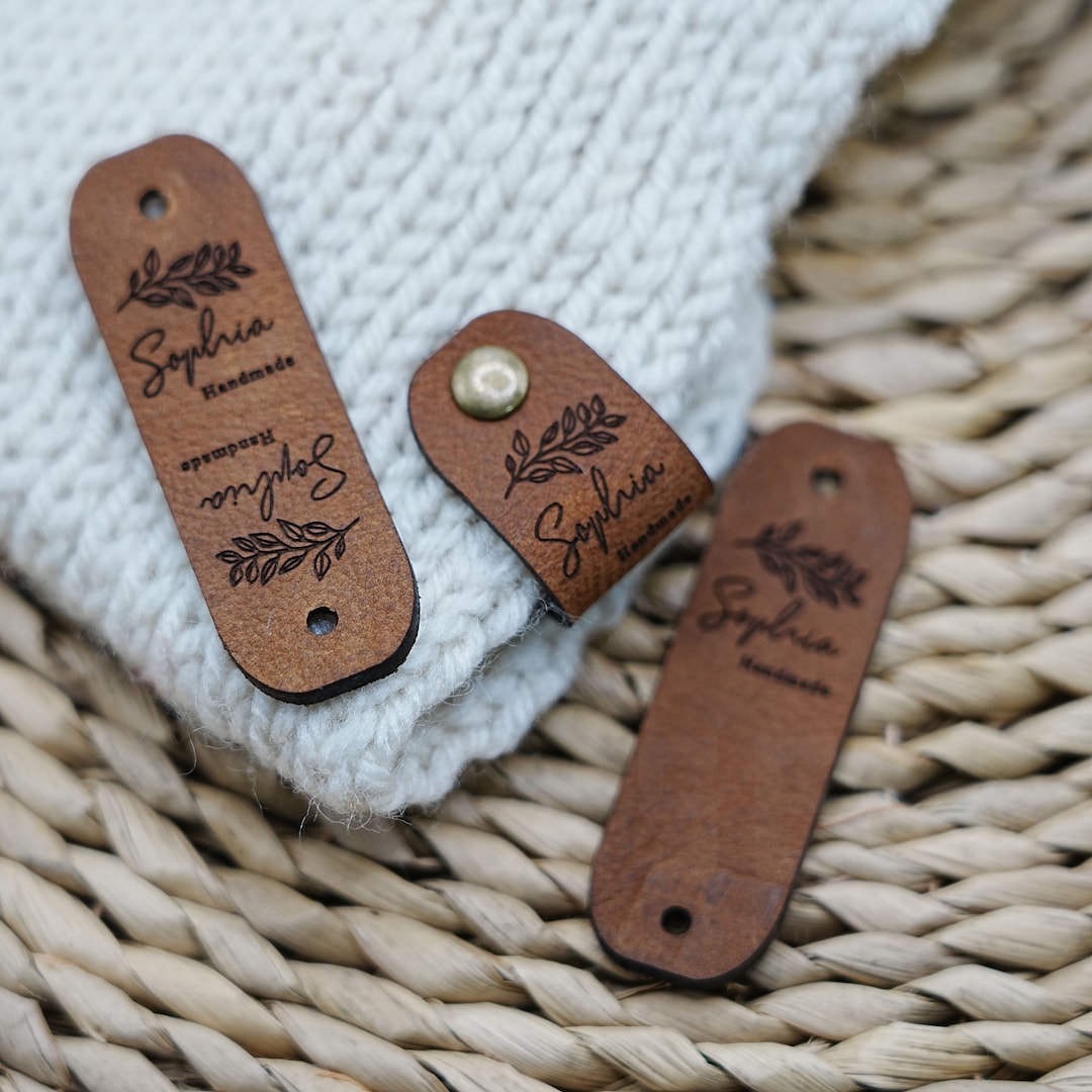 Personalized Labels for Knitted Items With Rivets, Customized 2.5x 0.7 ...