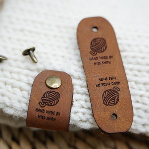 Custom Real Leather Tags With Rivets, Personalized Labels With Your Own ...
