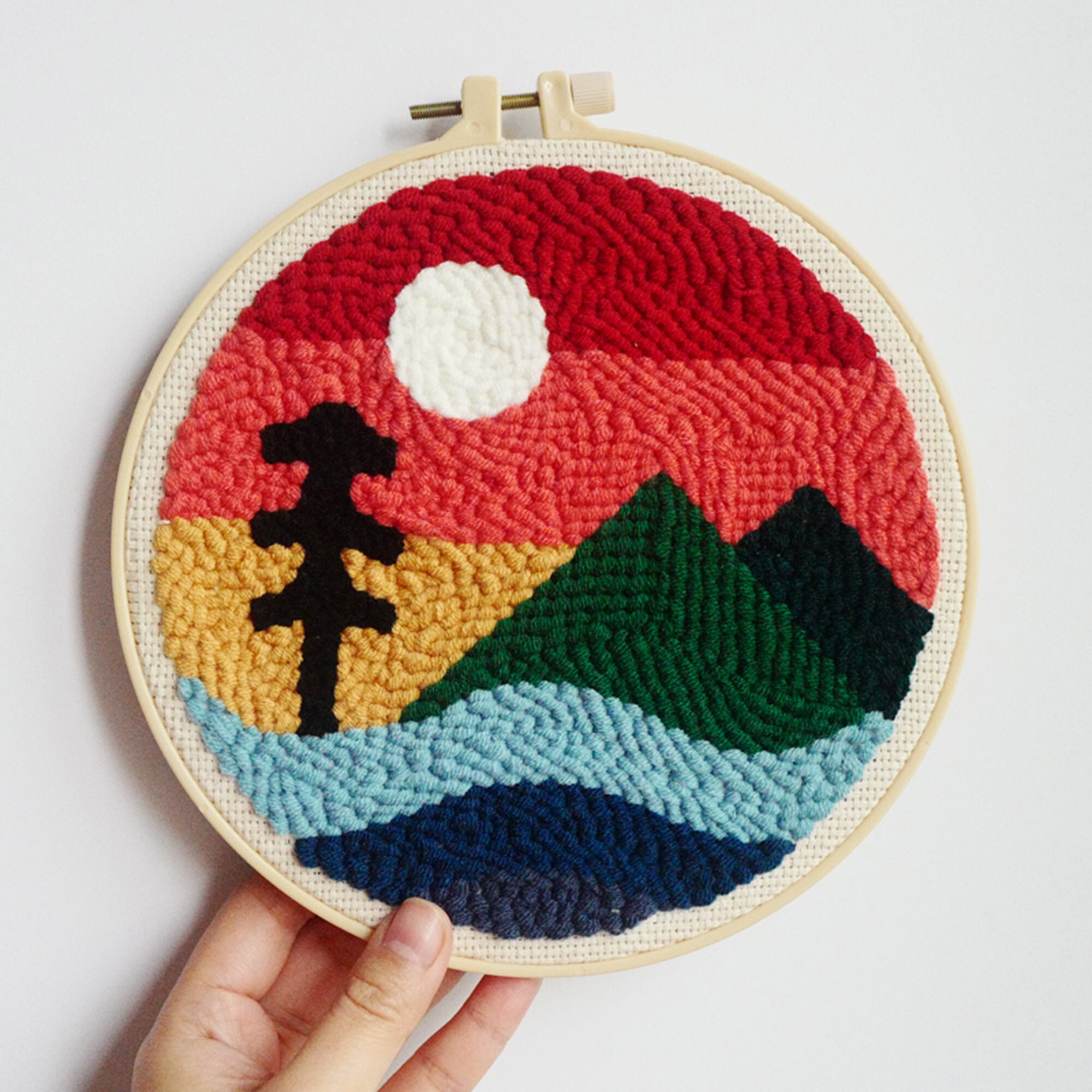 Punch needle kits for beginner yarn punch design unique | Etsy