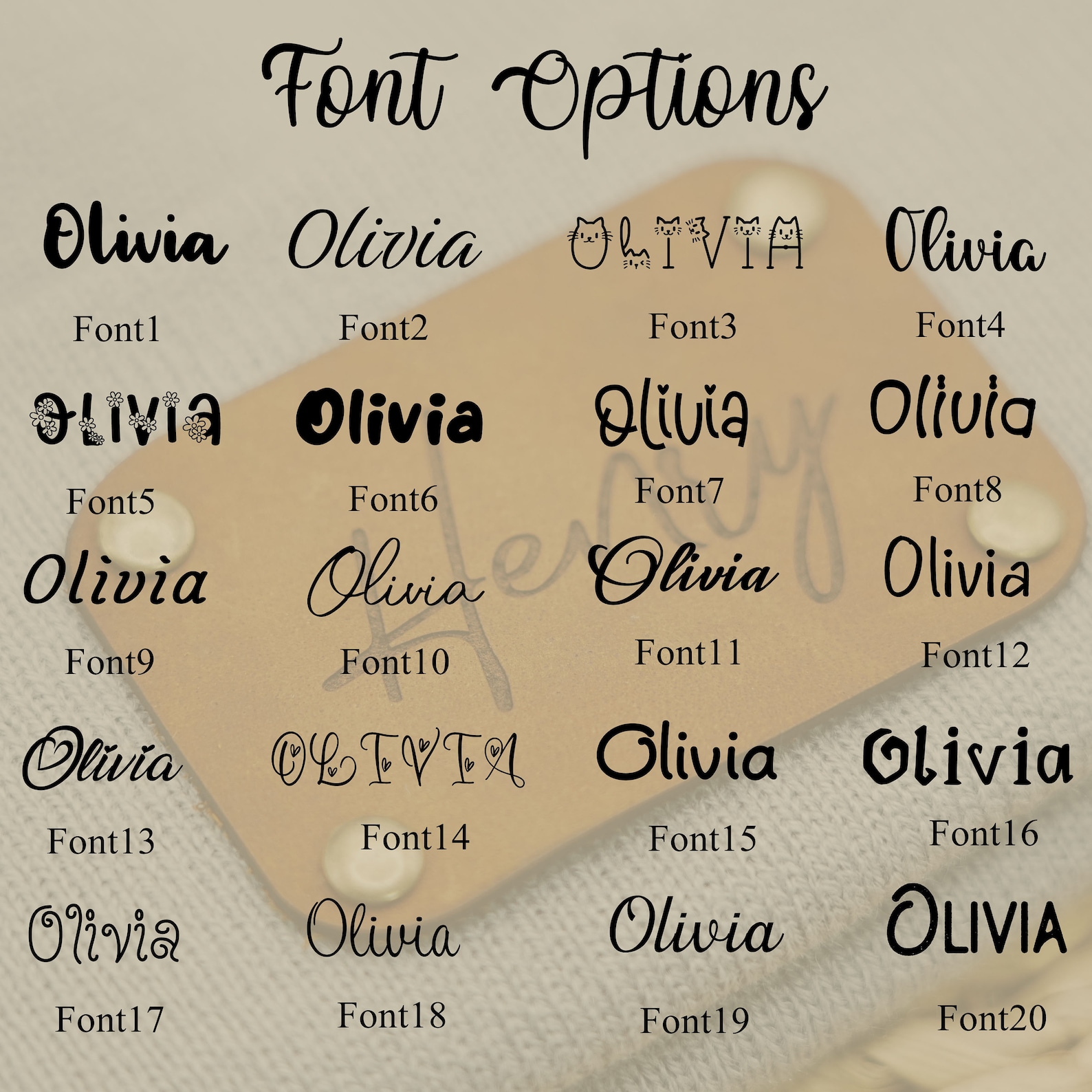 Custom Hat Leather Patch for Baby, Personalized Name Beanie Labels ...