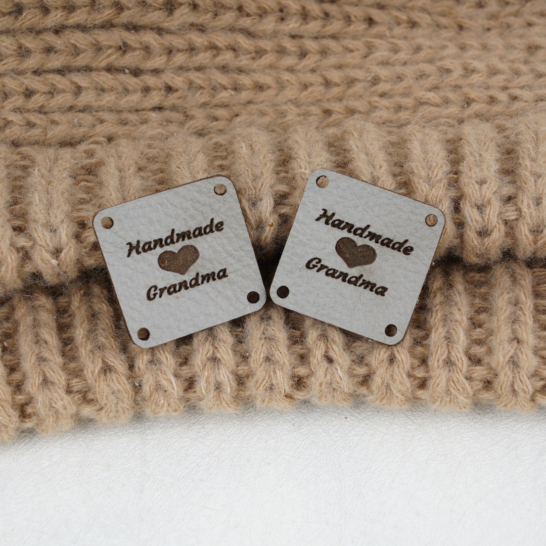 Custom 1''x1" Knitting Labels, Personalized Your Logo/text Crochet Tag ...