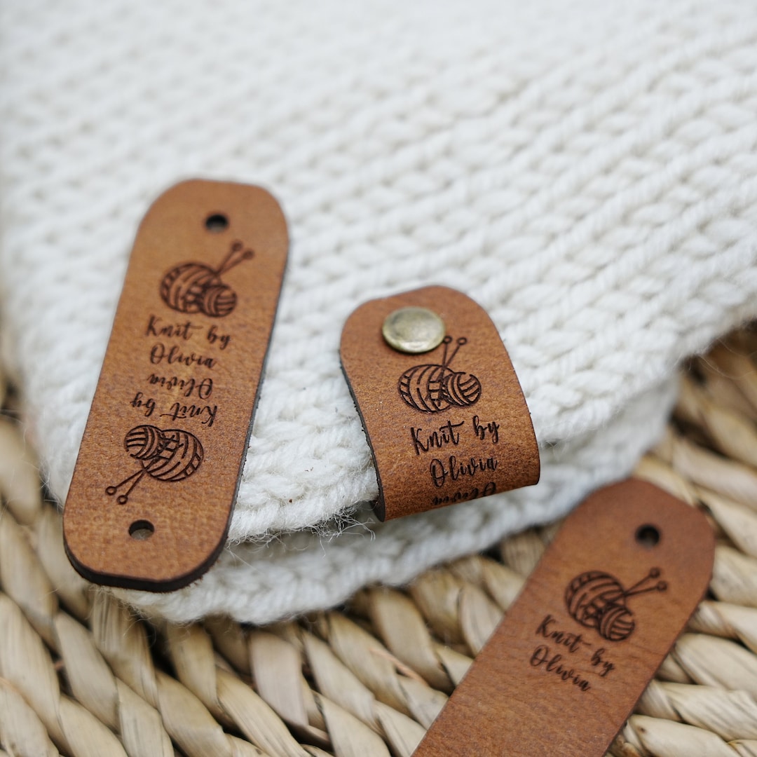 Custom Leather Tags for Knits Hats, Personalized Logo or Text for Knits ...
