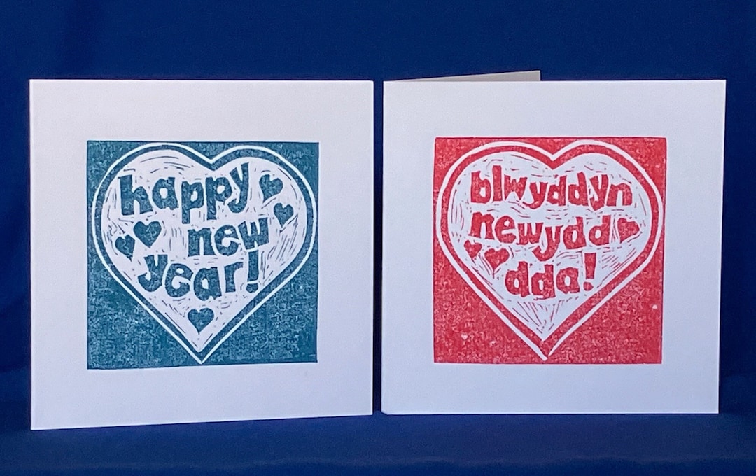 Happy New Year / Blwyddyn Newydd Dda Pack of 6 Cards - Etsy