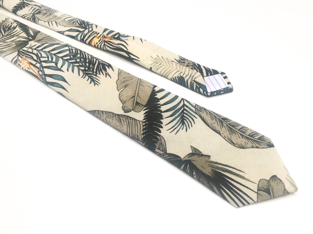 Tropical Hawaii Tie , Men's Palm Leaf Necktie , Hawaiian Wedding ...