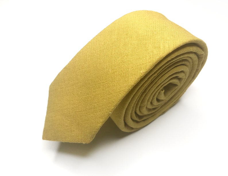 Mustard Linen Solid Tie Wedding Davids Bridal Gold Tie | Etsy