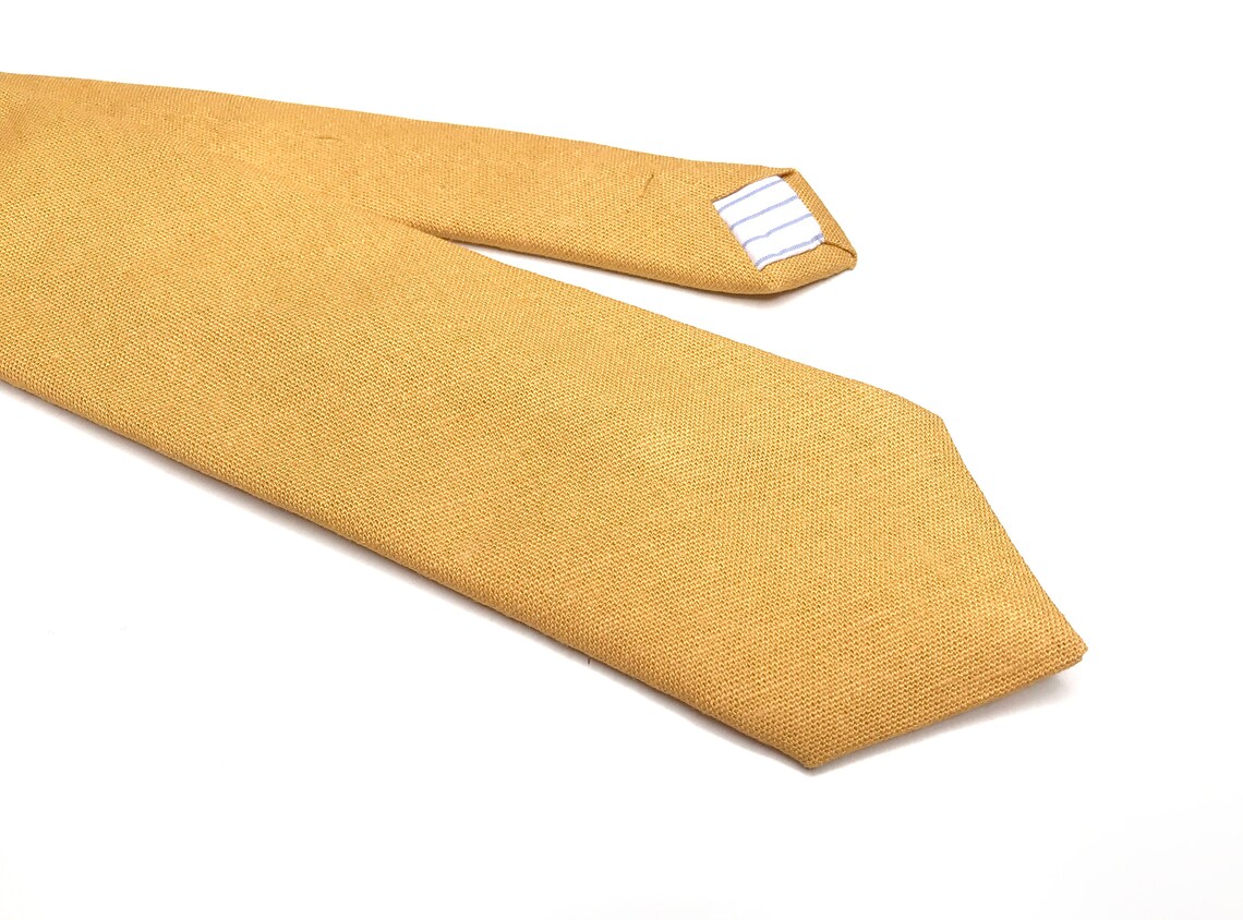 Mustard Yellow Mens Necktie With Matching Pocket Square - Etsy