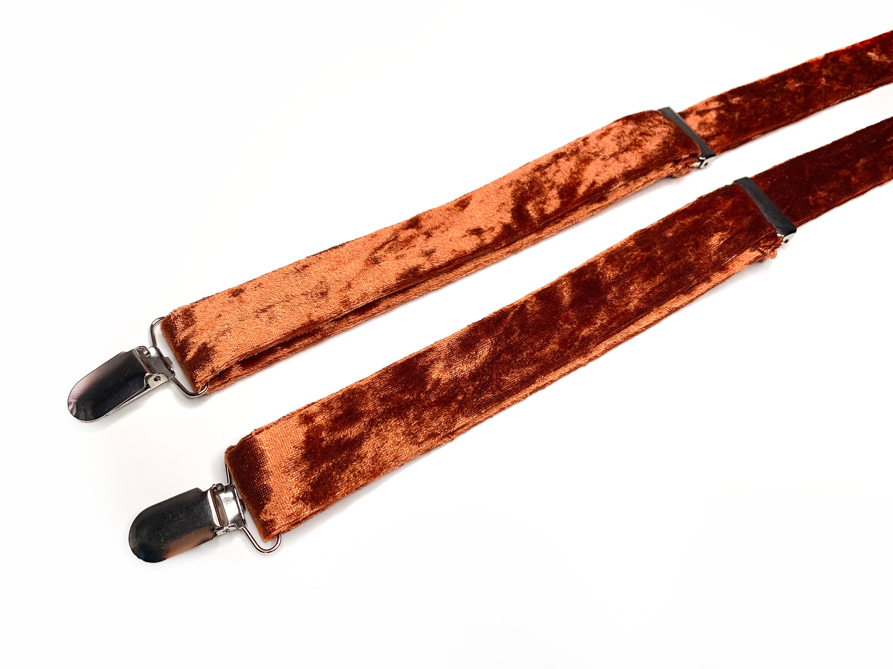 Shiny Copper Velvet Necktie Rust Ties Pocket Square Bow | Etsy