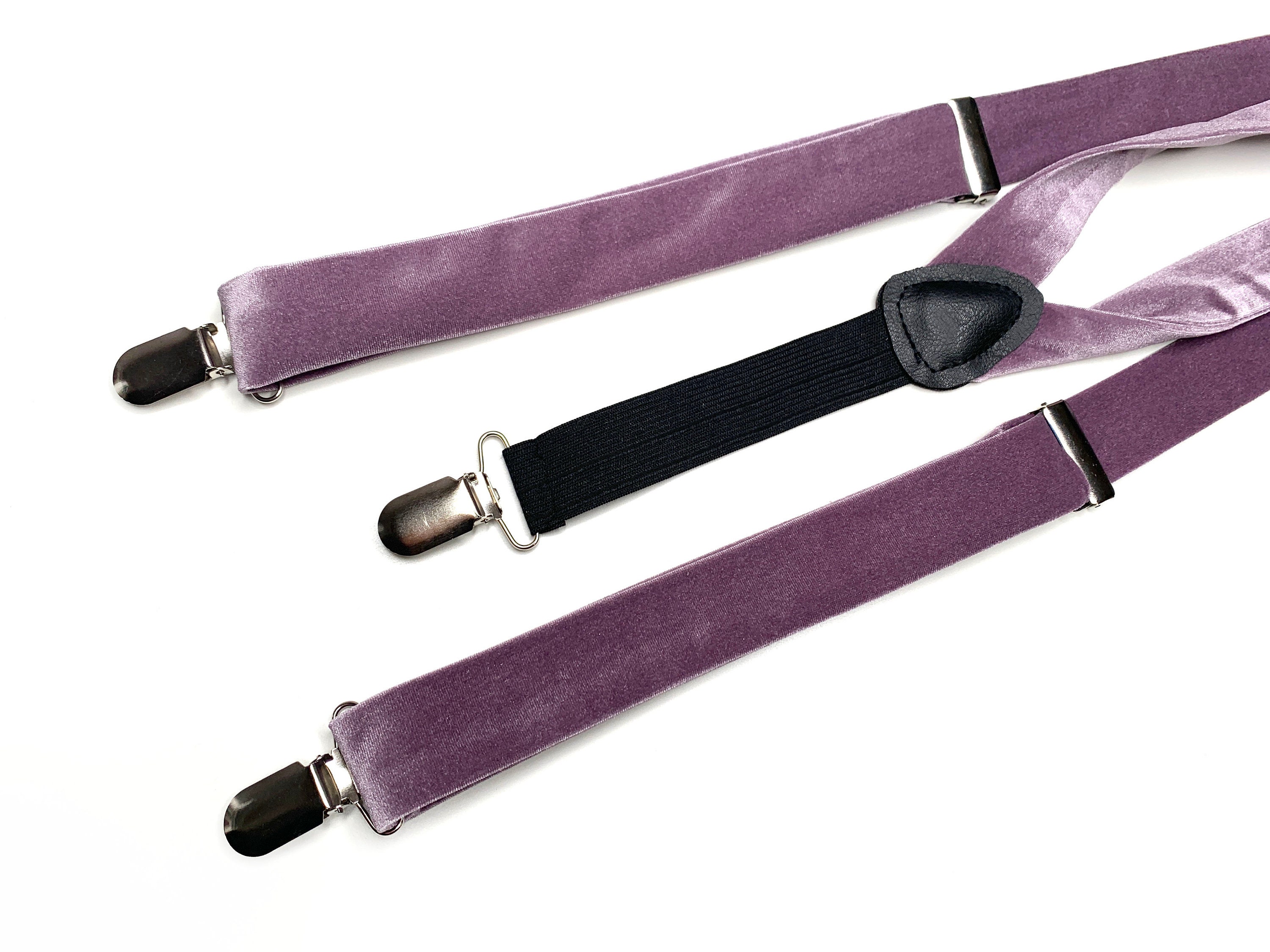 IRIS Velvet Suspenders Lilac Light purple Ties Pocket | Etsy