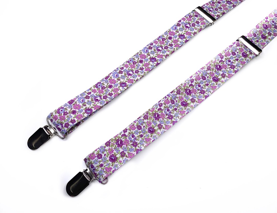 Wisteria Floral Suspenders , CASSIS Floral Necktie , Bow Tie , Pocket ...
