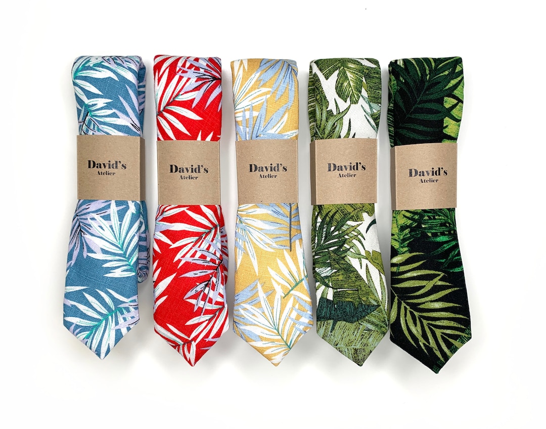 Tropical Floral TIE ,hawaii Wedding Neckties , NAVY Tropical Floral ...