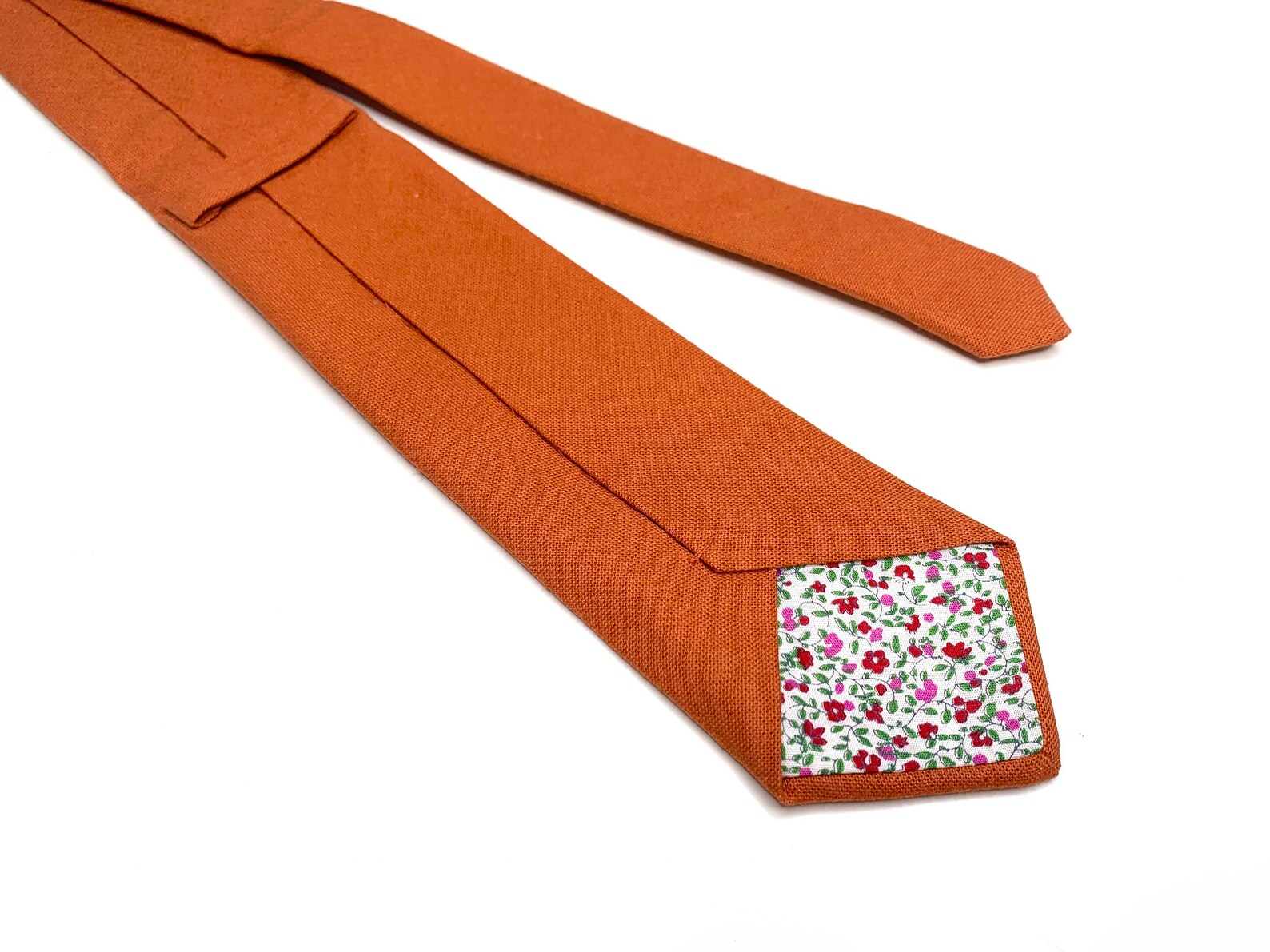Burnt Orange Tie Rust Necktie Pocket Square Davids Bridal - Etsy