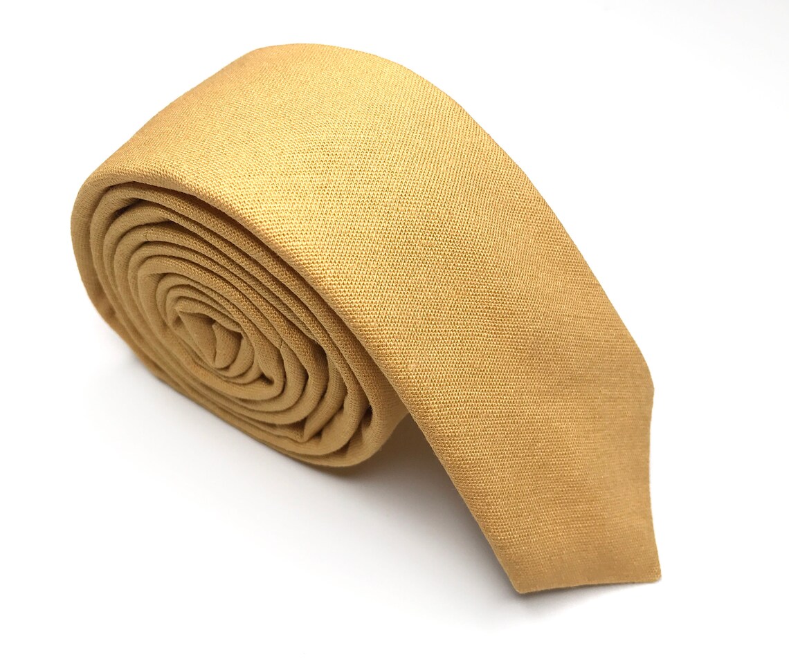 Mustard Yellow Mens Necktie With Matching Pocket Square - Etsy