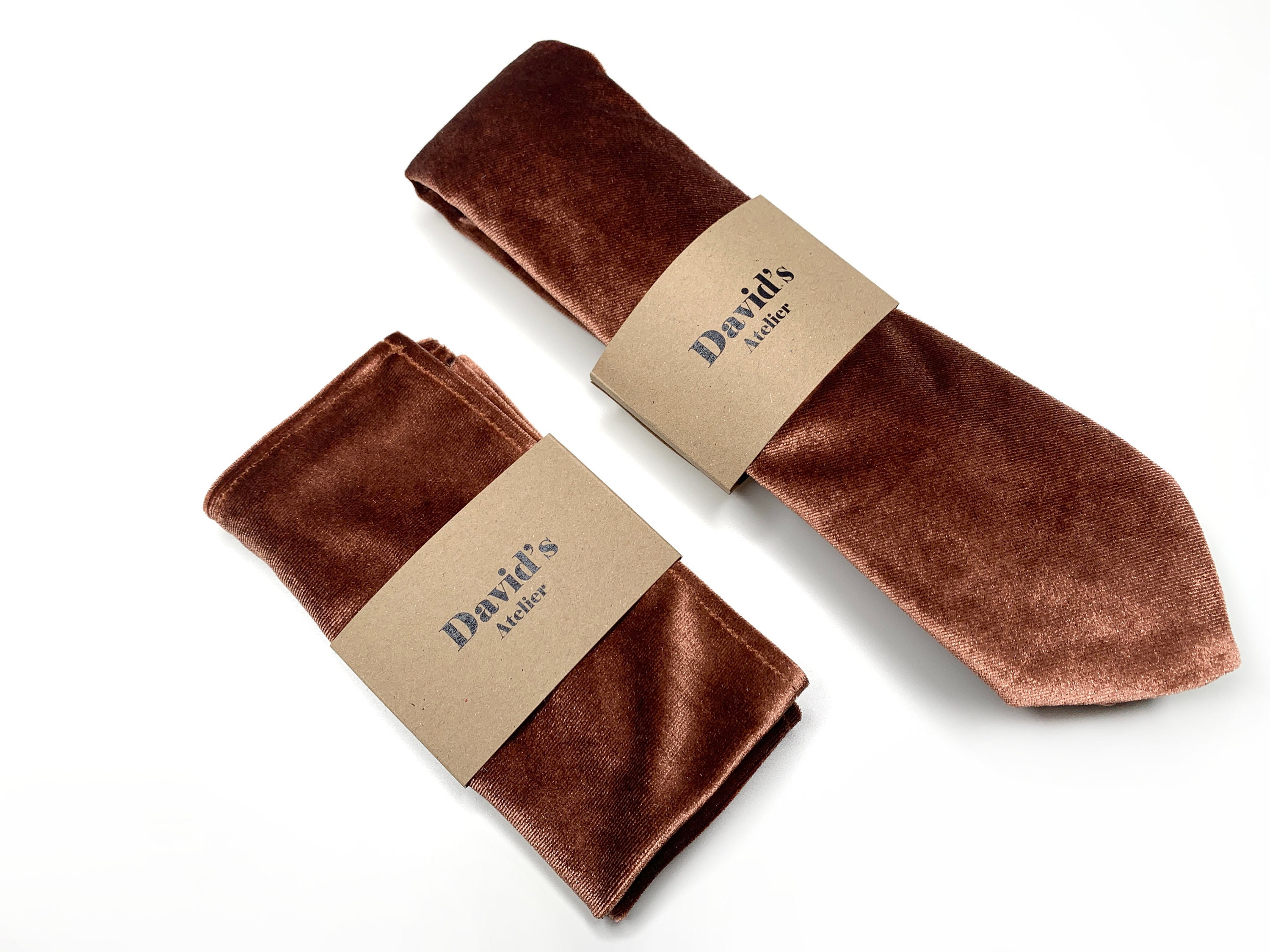 Rust Velvet Bow Tie Copper Bow Tie Pocket Square Bow tie | Etsy