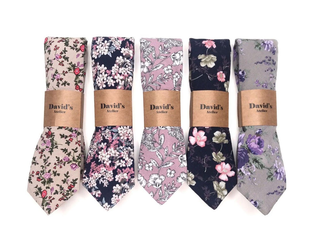 Boho Wedding Floral Ties , Rustic Floral Necktie , TAN Tie, Wisteria ...