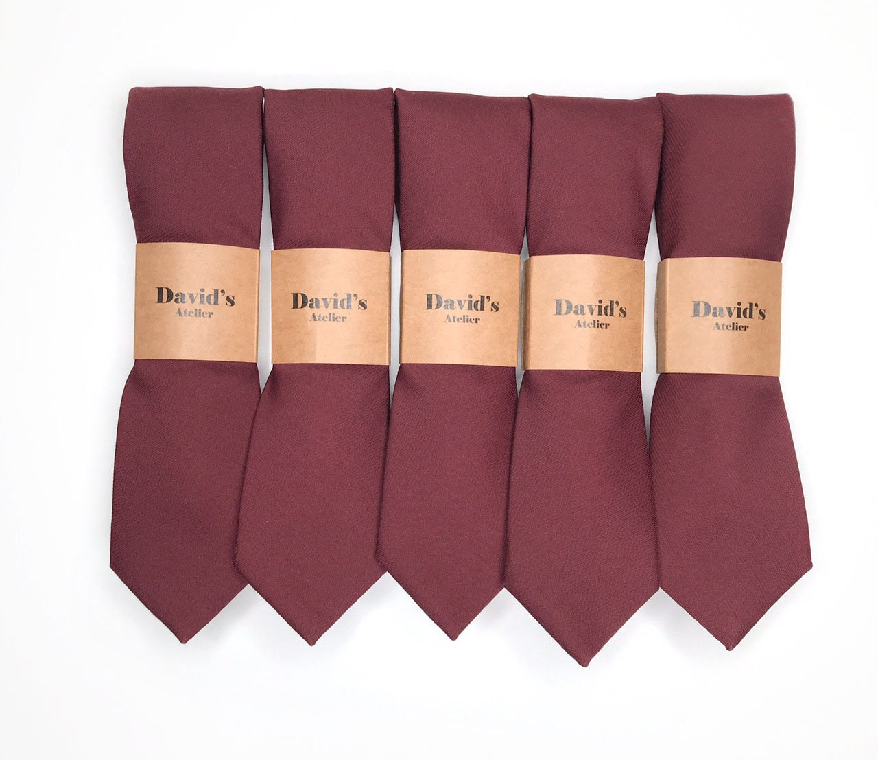 Set of Burgundy Ties 3 4 5 6 7 8 9 10 Wine Wedding Tie for Davids ...