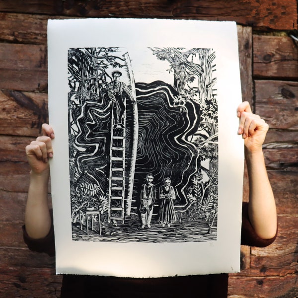 Woodcut Print - Etsy