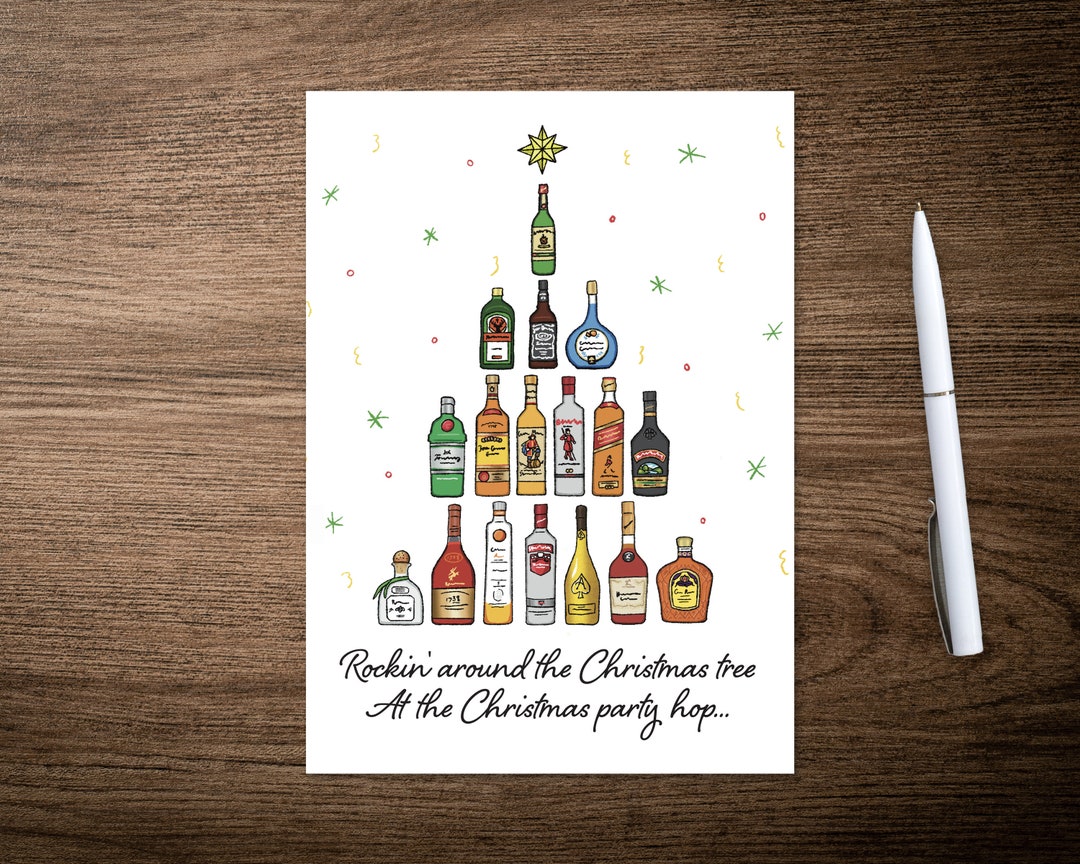 Drunk Christmas Card, PRINTABLE Card, Christmas Card, Alcoholic ...