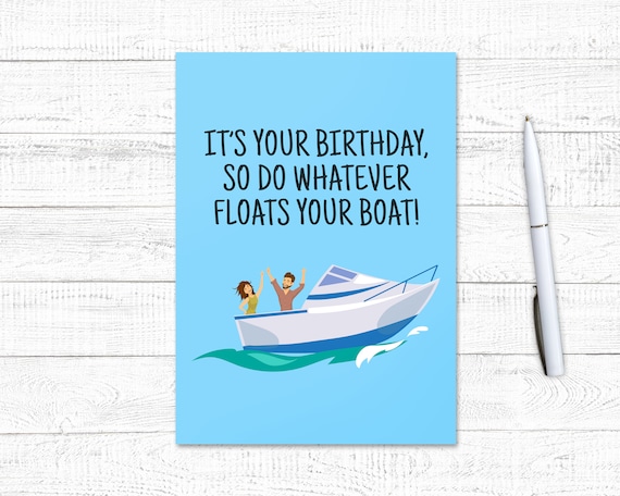 Boat PRINTABLE Birthday Card Cute Birthday Card Funny | Etsy