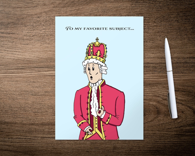 King George Card, PRINTABLE Card, Cartoon Card, Cute Card, Funny Card ...
