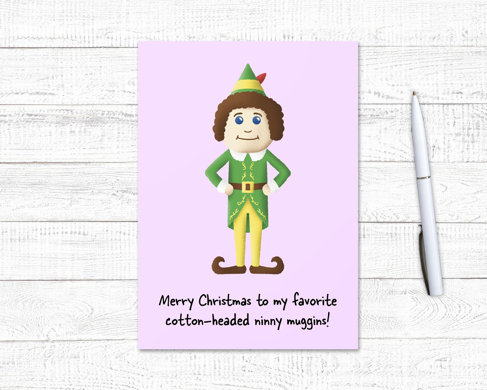 Elf Christmas Card PRINTABLE Card Christmas Card Cute Card - Etsy
