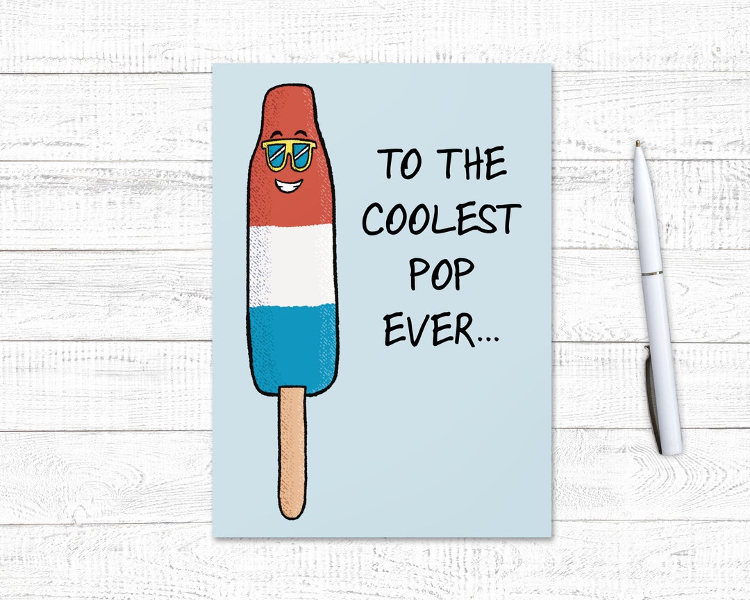 Popsicle Father's Day Card, Coolest Pop Pun (printable) - Etsy