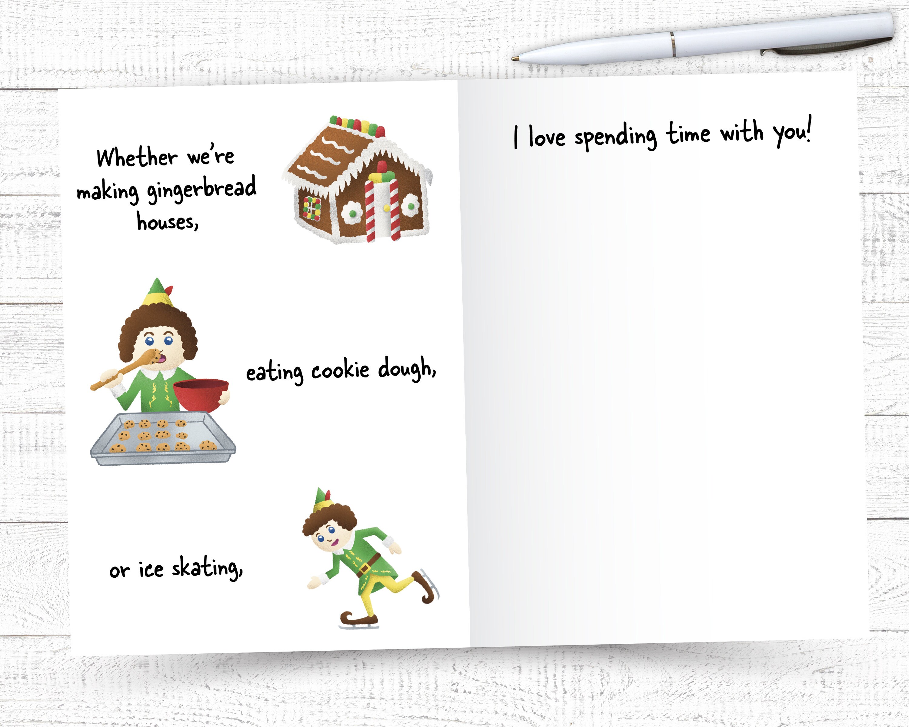 Elf Christmas Card PRINTABLE Card Christmas Card Cute Card - Etsy