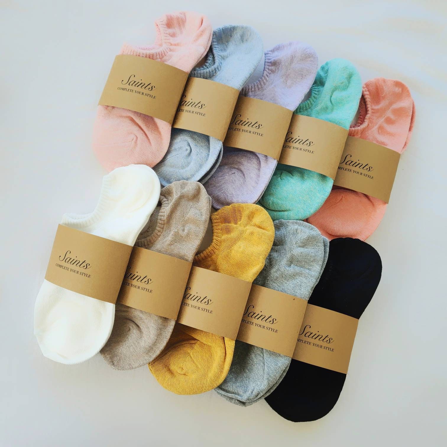 Basic Cotton Women's Fake Socks, Non-slip [10 Colours Available] - Etsy UK