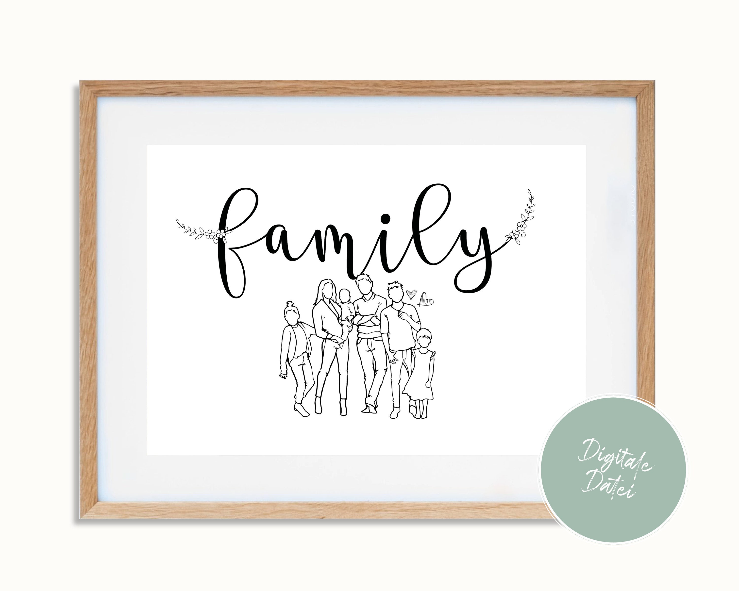 Family Poster Personalized in DIN A3 as a Digital File Gift Coloring ...
