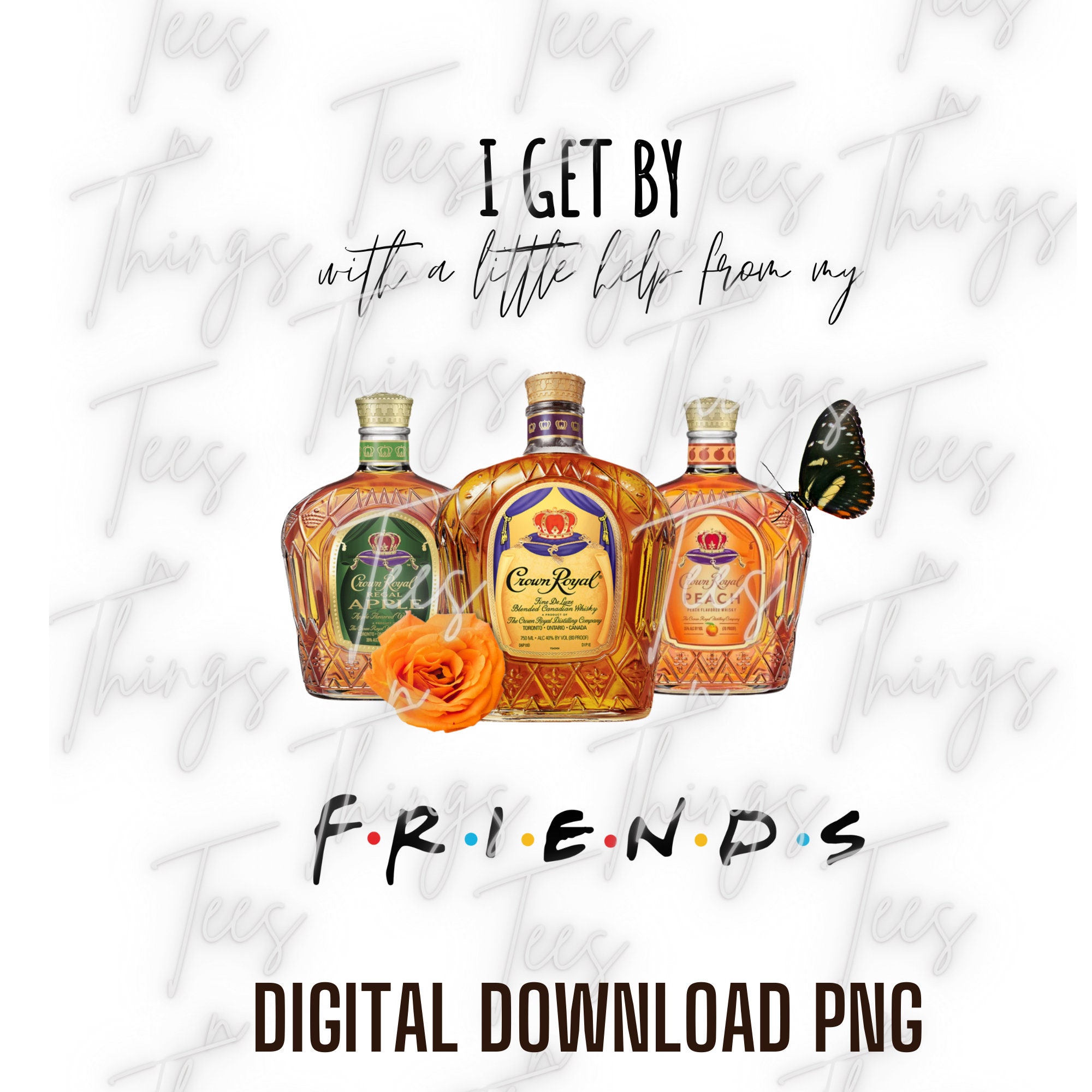 Crown Royal Friends Tee PNG - Etsy