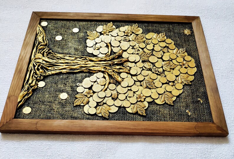 Decorative Painting Gold Money Tree in a Frame,picture Money Tree ...
