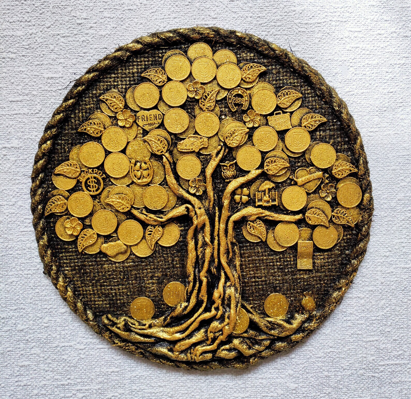 Decorative Painting Money Tree Round,picture Money Tree, Housewarming ...