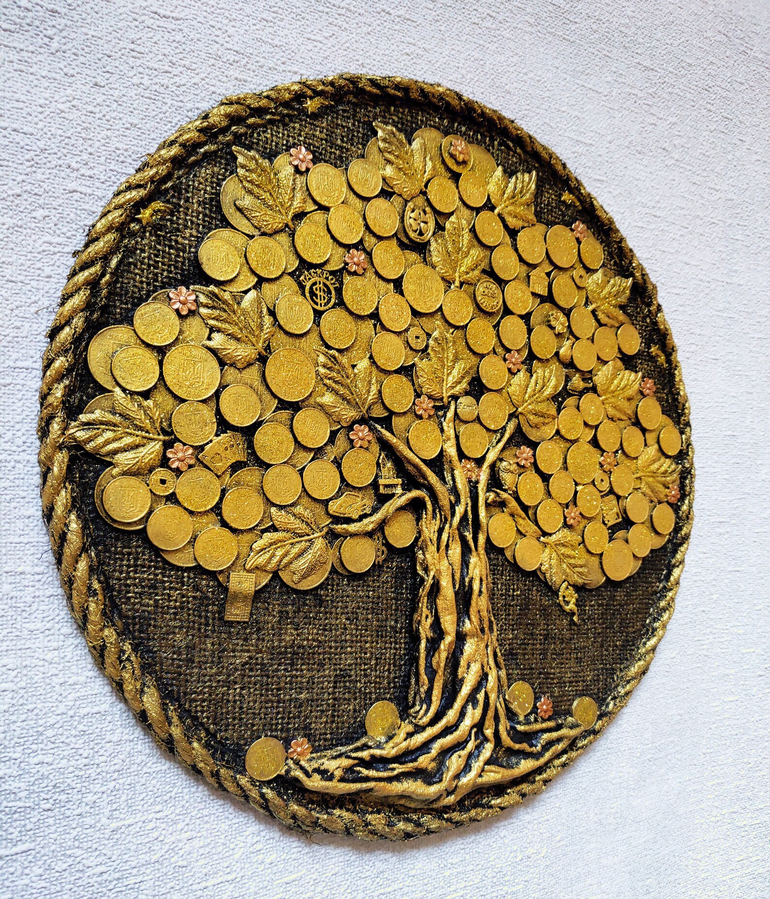 Decorative Painting Money Tree Round,picture Money Tree, Housewarming ...