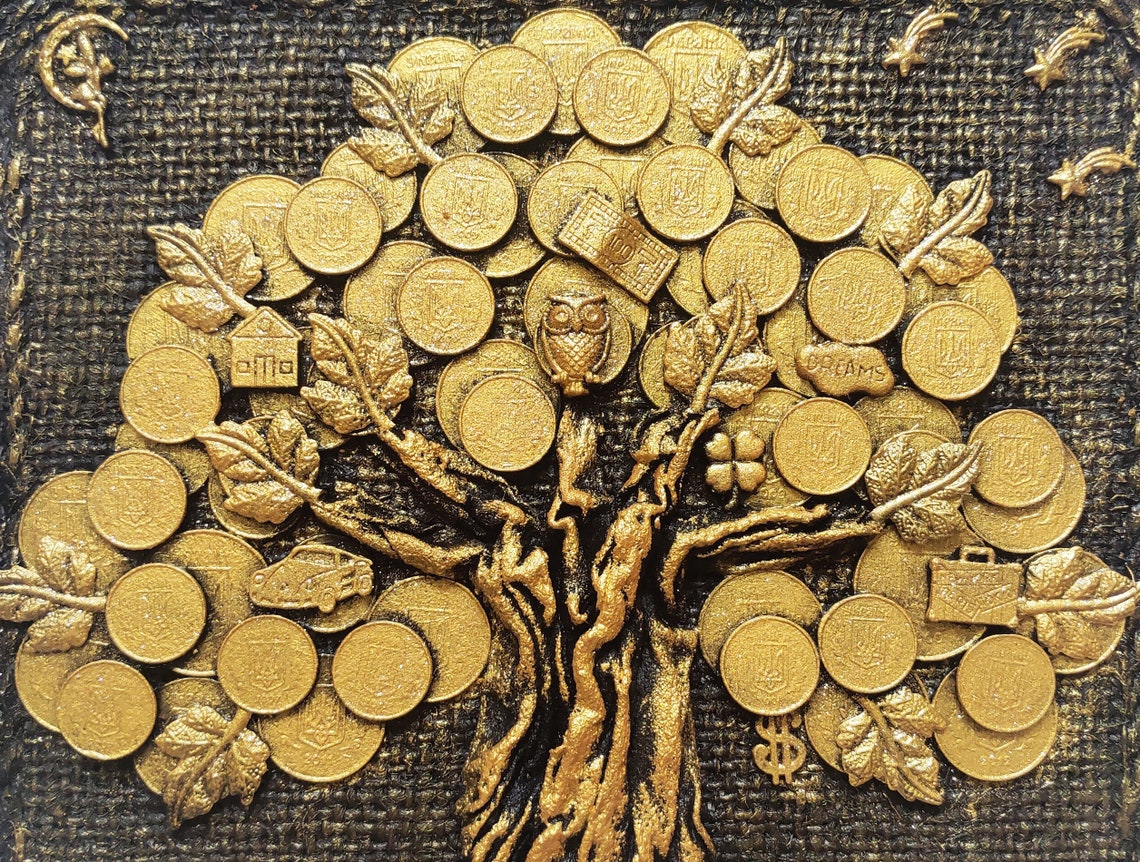 Decorative Painting Money Tree Round,picture Money Tree, Housewarming ...