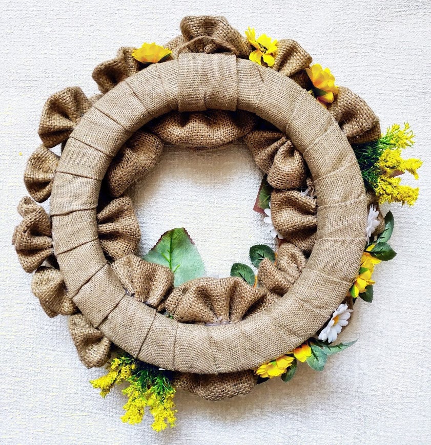 Burlap Sunflower Wreath Sunflower Decor Sunflower Wreaths - Etsy