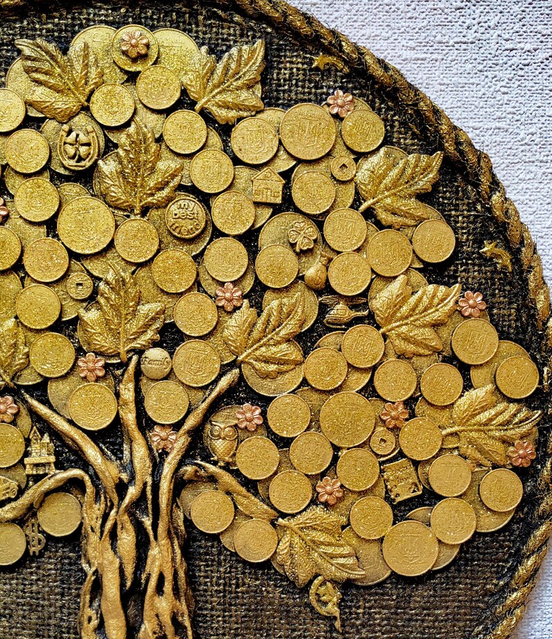 Decorative Painting Money Tree Round,picture Money Tree, Housewarming ...