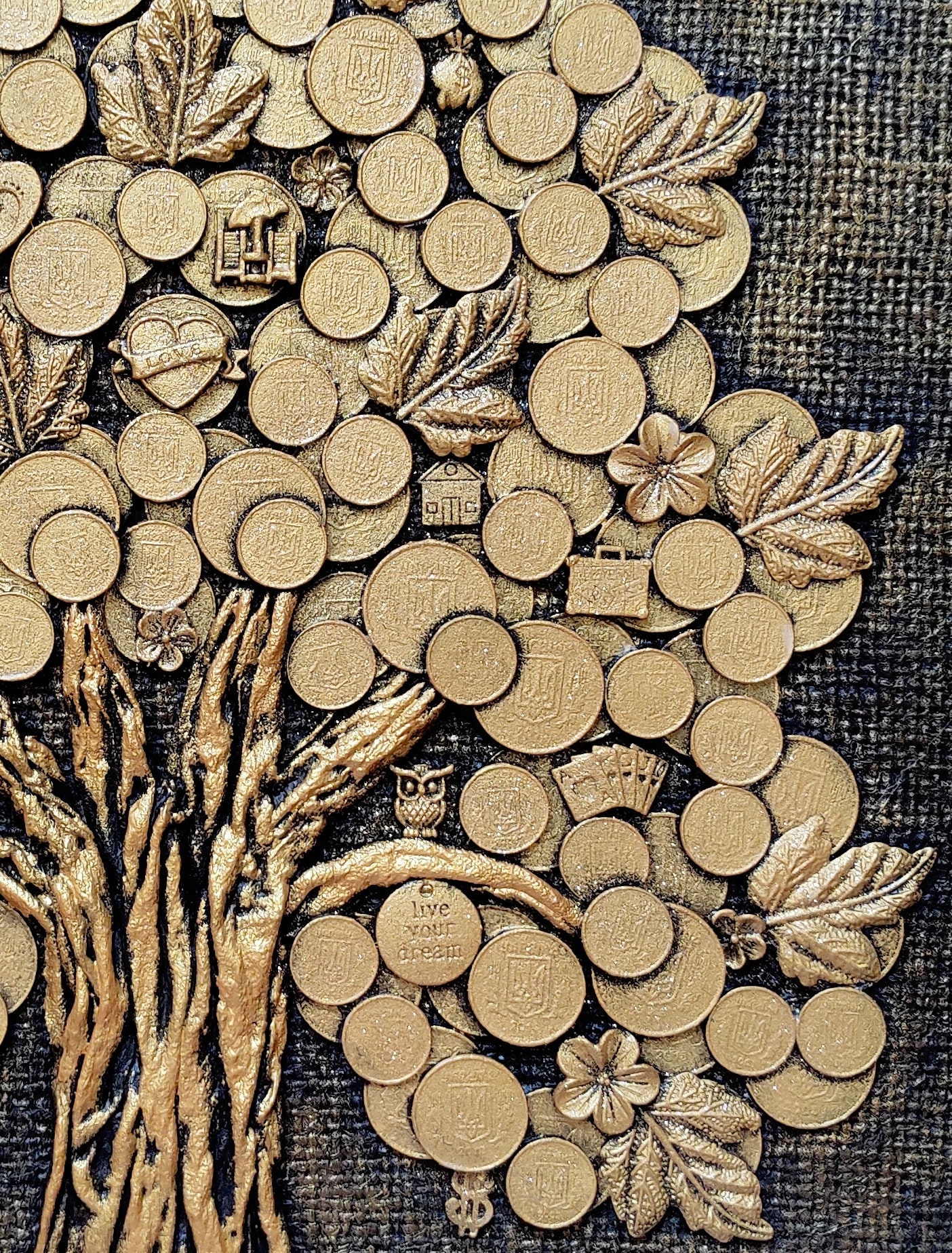 Decorative Painting Gold Money Tree in a Frame,picture Money Tree ...