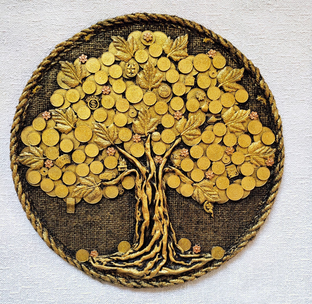 Decorative Painting Money Tree Round,picture Money Tree, Housewarming ...