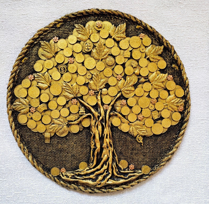 Decorative Painting Money Tree Round,picture Money Tree, Housewarming ...