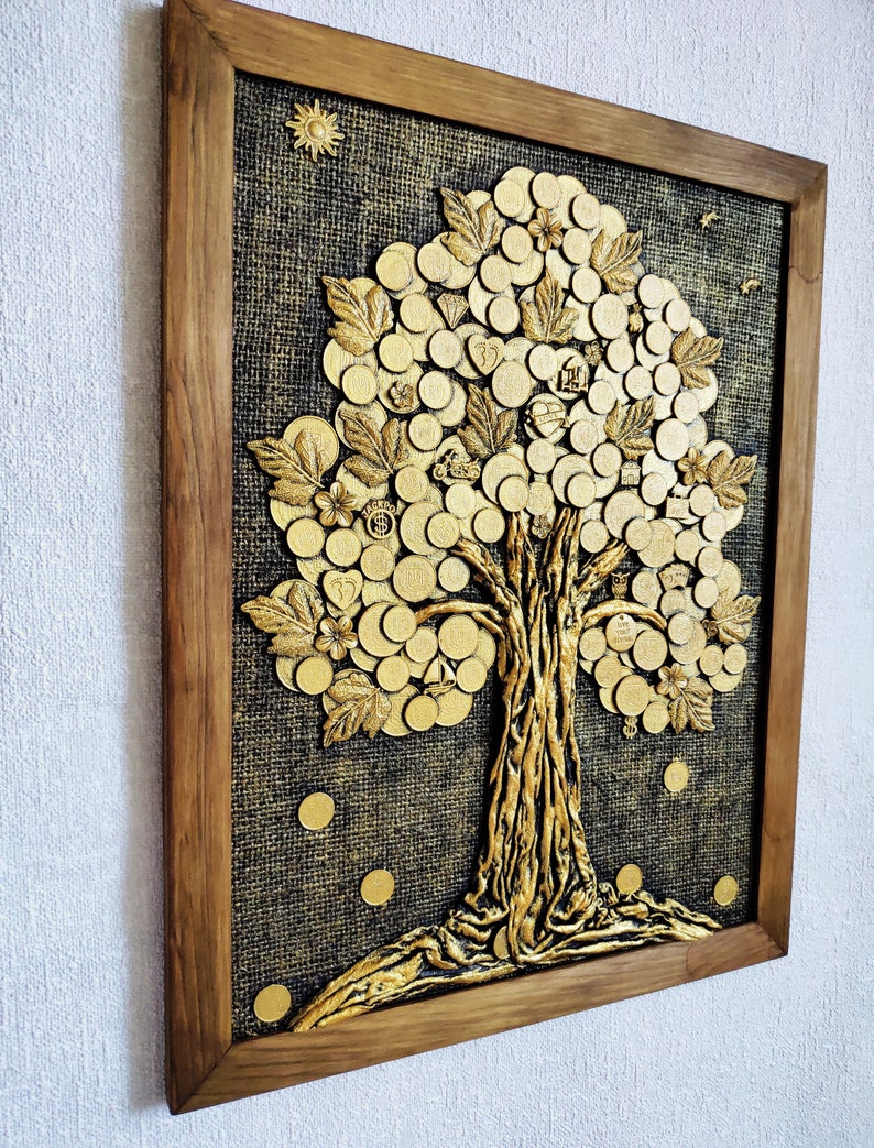 Decorative Painting Gold Money Tree in a Frame,picture Money Tree ...