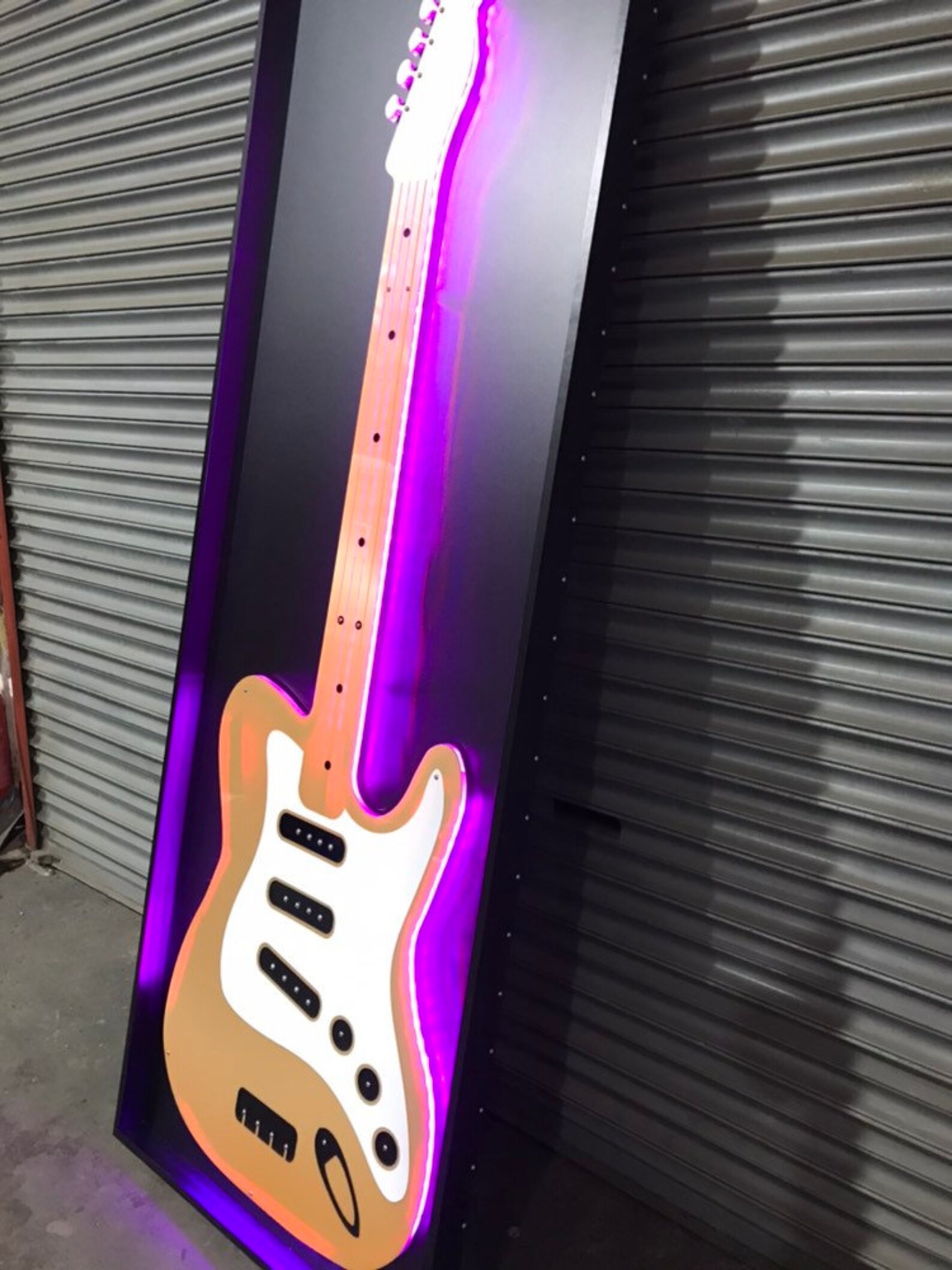 Huge Guitar Wall Art Music Sign Neon Style Wall Display - Etsy