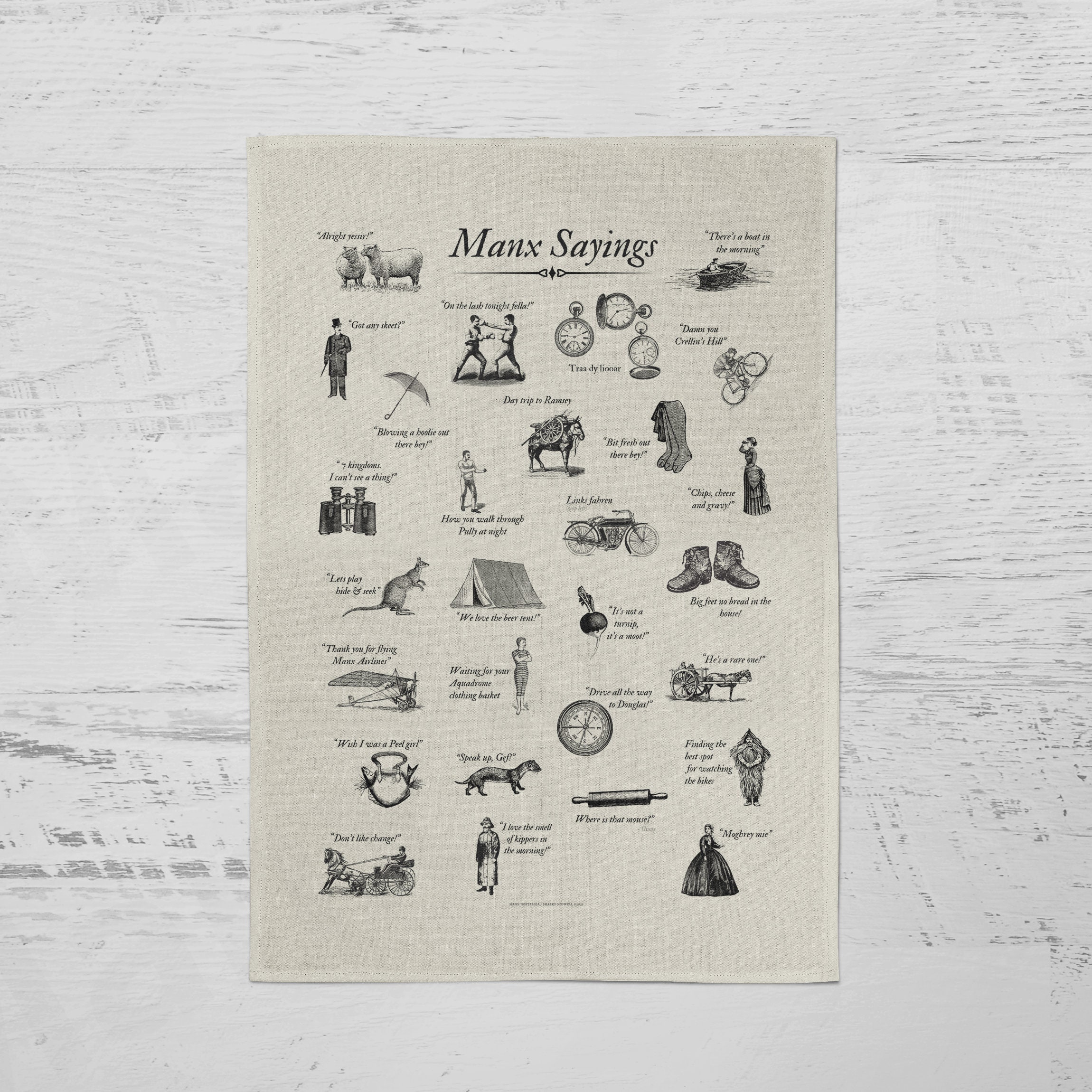 All Manx Sayings on Victorian Illustrations // Tea Towel // Poster ...