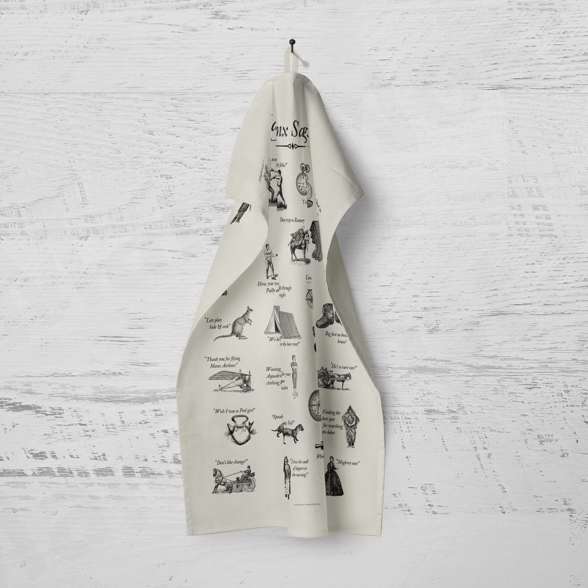 All Manx Sayings on Victorian Illustrations // Tea Towel // Poster ...