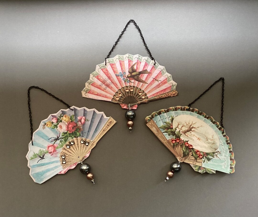 Antique Inspired Victorian Fan Ornaments - Etsy