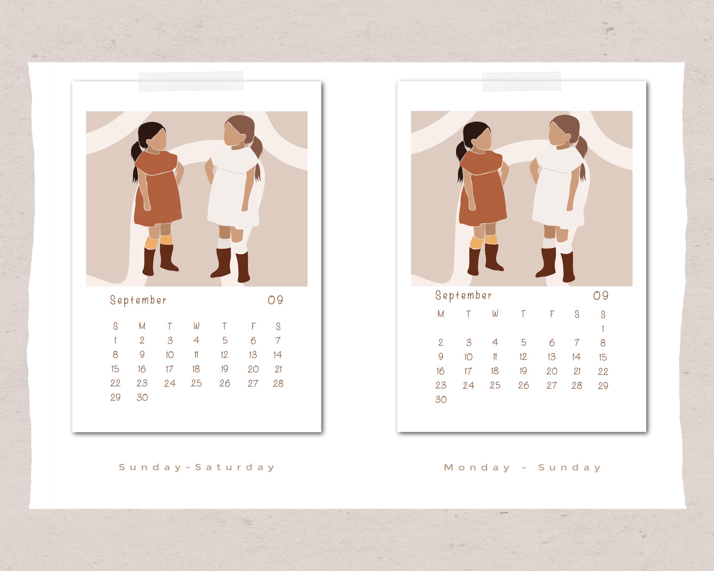 2024 Boho Kids Calendar Printable Boho Calendar for Kids Boho Calendar ...