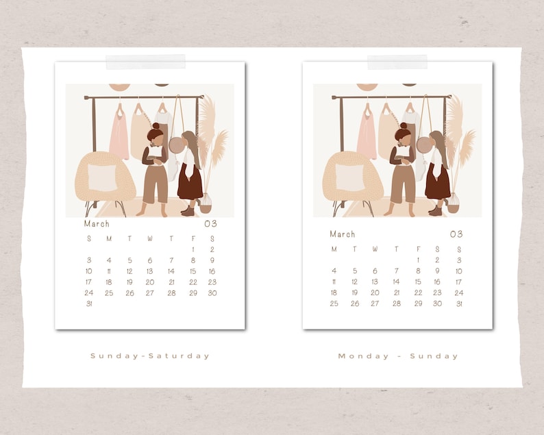 2024 Boho Kids Calendar Printable Boho Calendar for Kids Boho Calendar ...