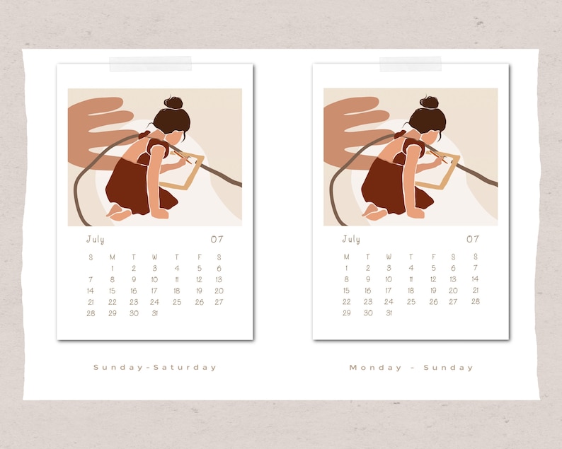 2024 Boho Kids Calendar Printable Boho Calendar for Kids Boho Calendar ...