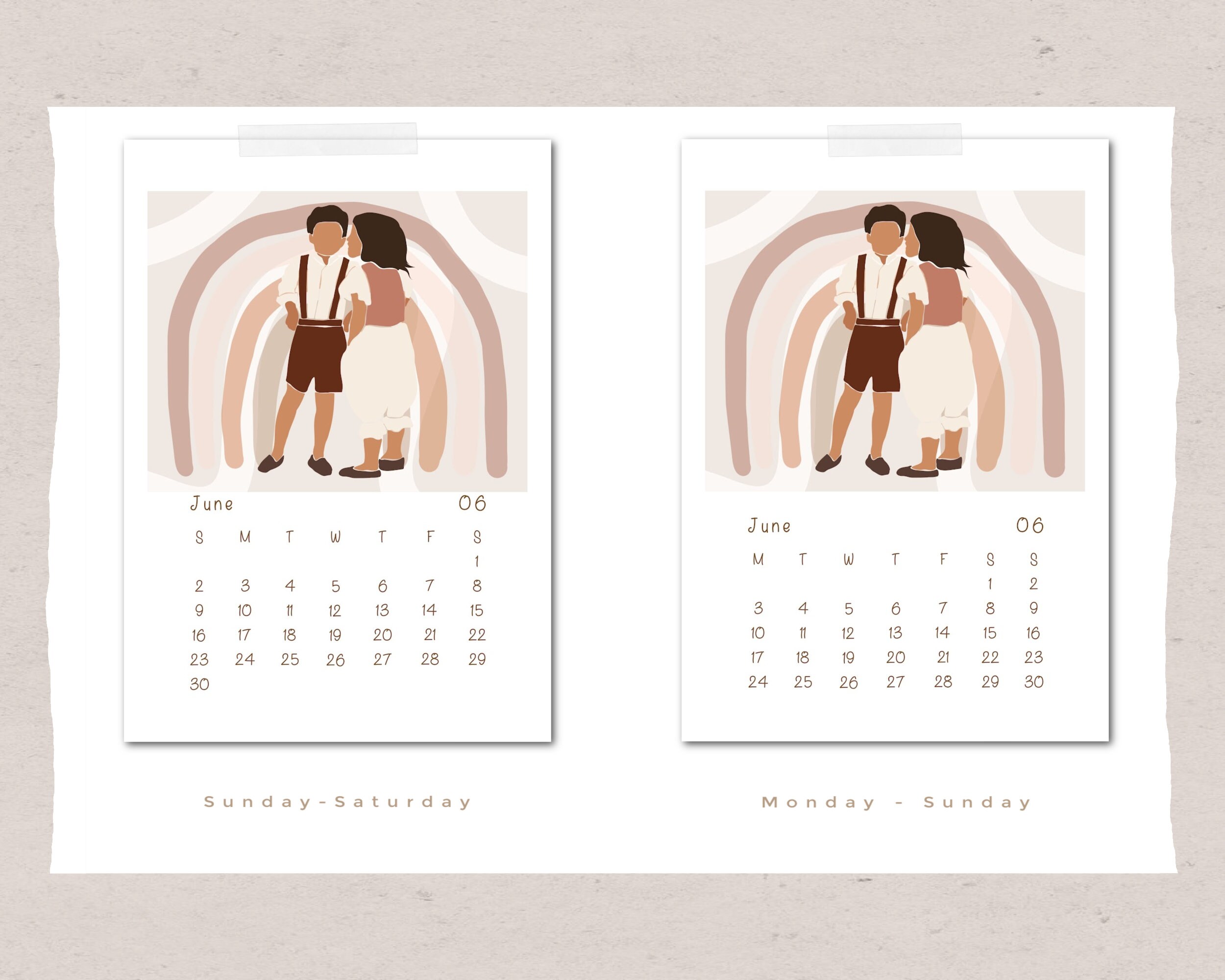 2024 Boho Kids Calendar Printable Boho Calendar for Kids Boho Calendar ...